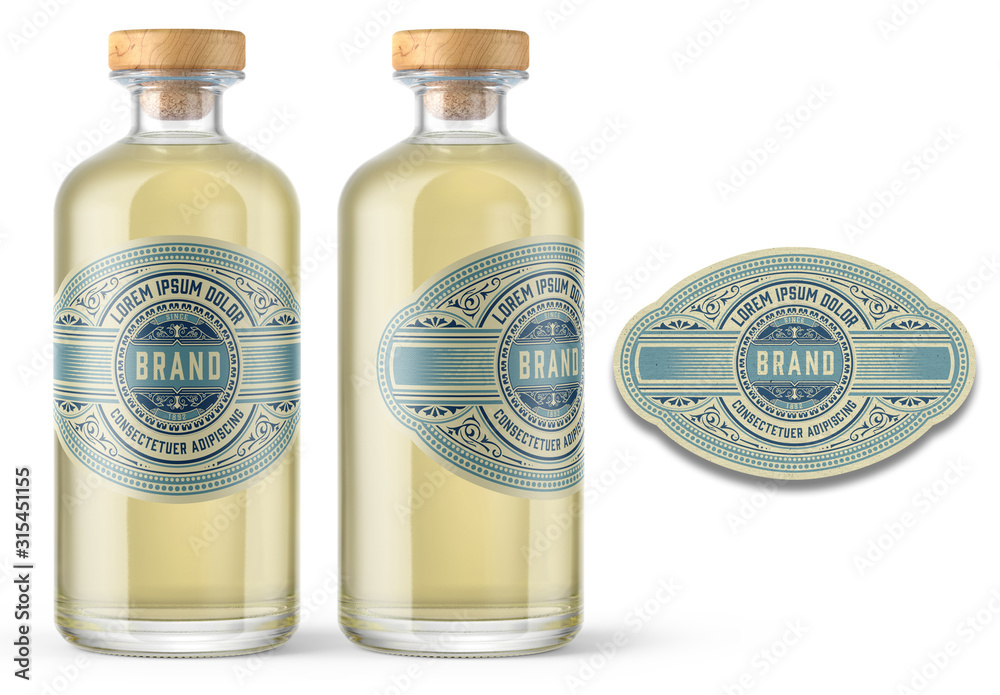 Vintage Gin Label Packaging Layout Stock Template | Adobe Stock