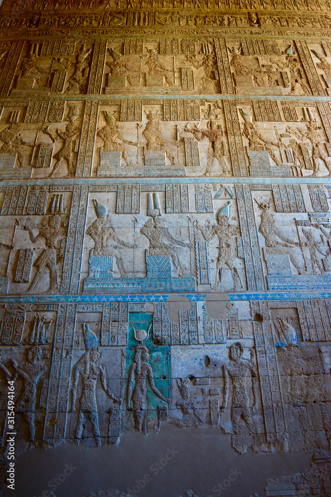 Wall Ancient Egyptian Karnak Temple & Denderah Temple Of Hathor 5 ...