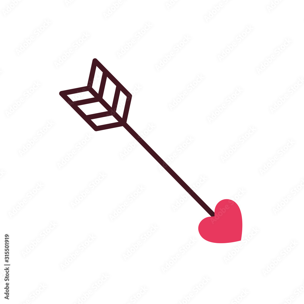 Isolated heart arrow vector design Stock Vector | Adobe Stock