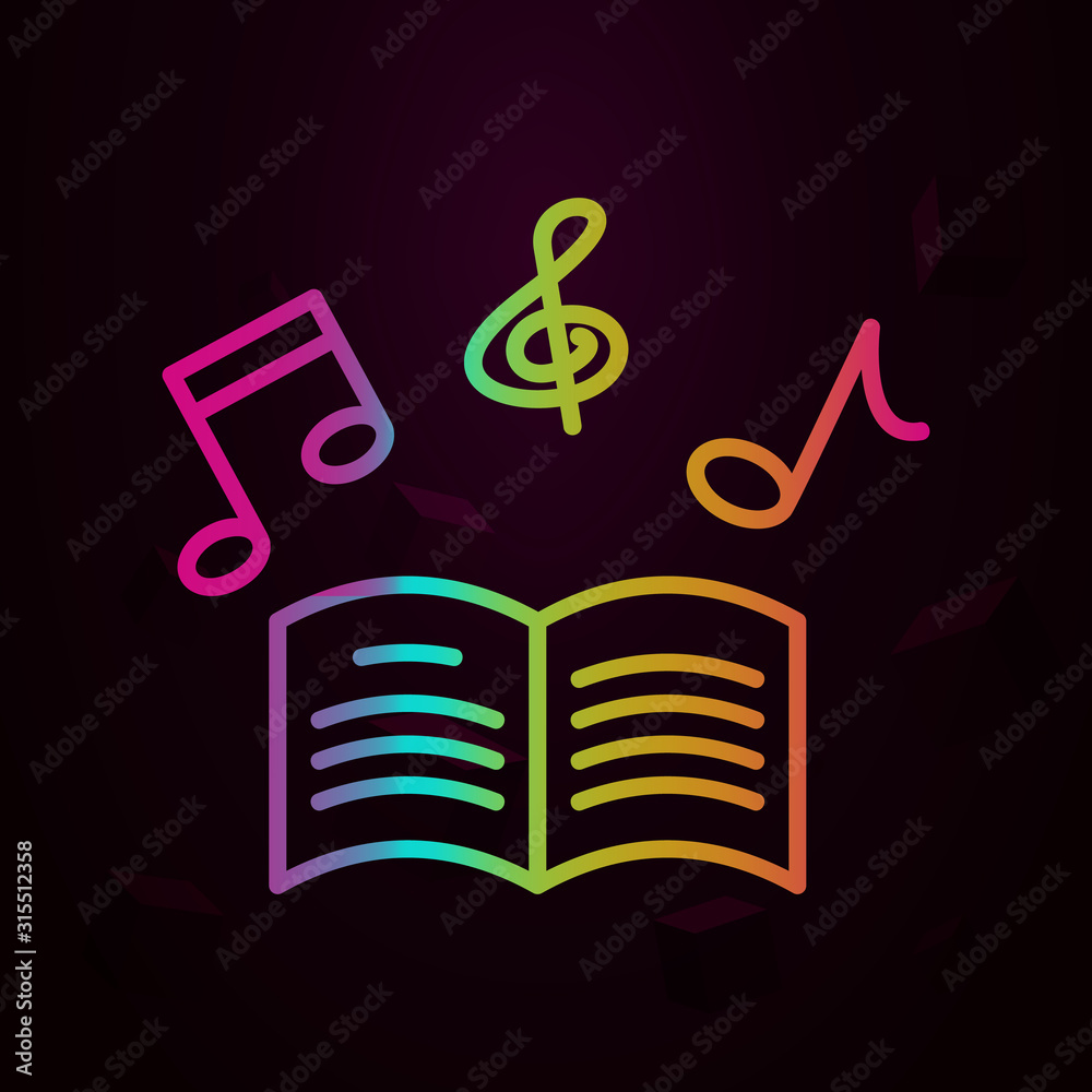Music lesson book notes nolan style icon. Simple thin line, outline ...
