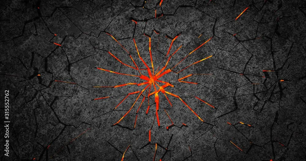 Abstract lava texture. Cracking lava surface, The red crack stage for ...