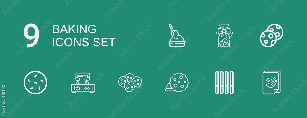 Editable 9 baking icons for web and mobile Stock Vector | Adobe Stock