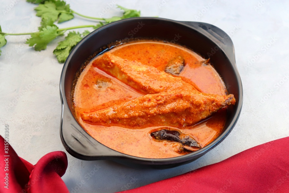 Goa Food - Indian Traditional Goan Pomfret or butter fish curry. Hot ...