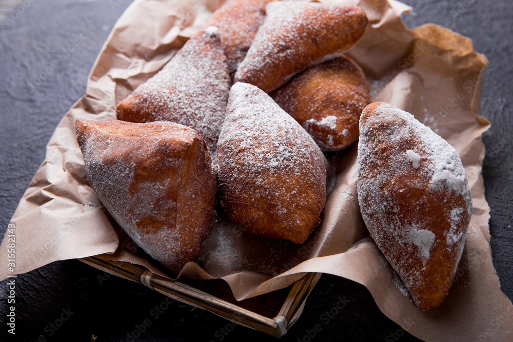 Mandazi is a slightly sweet East African Street Food. top view from ...