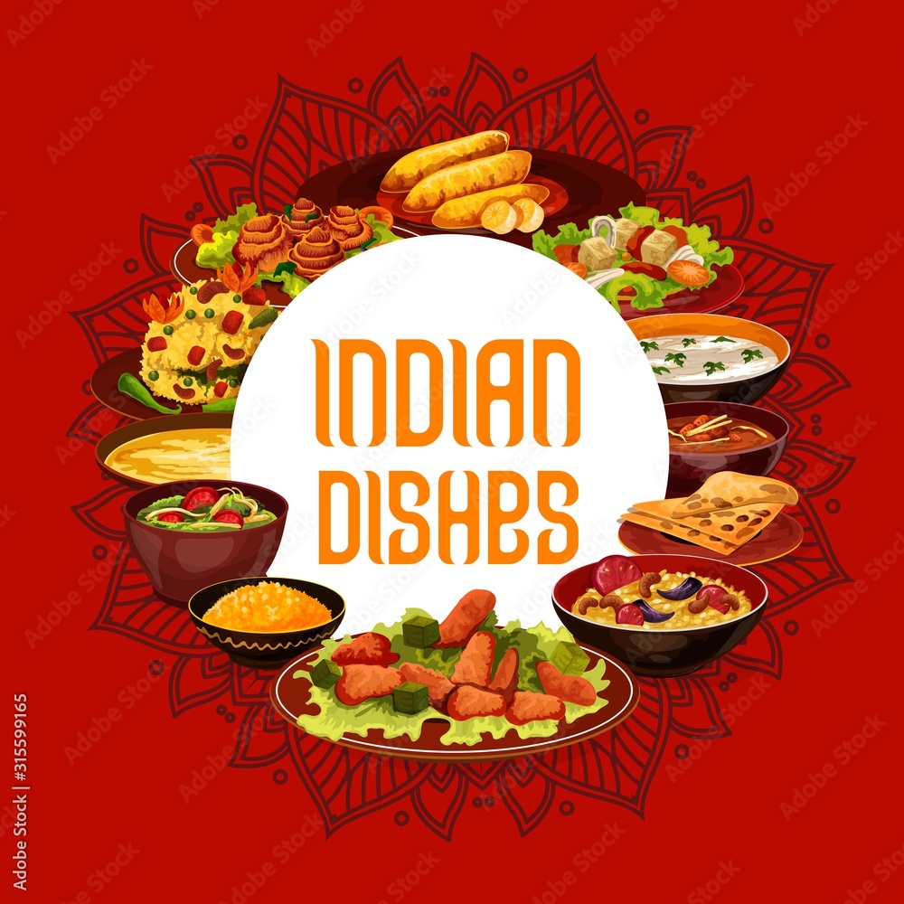 Indian cuisine food dishes, India restaurant menu and authentic cooking ...