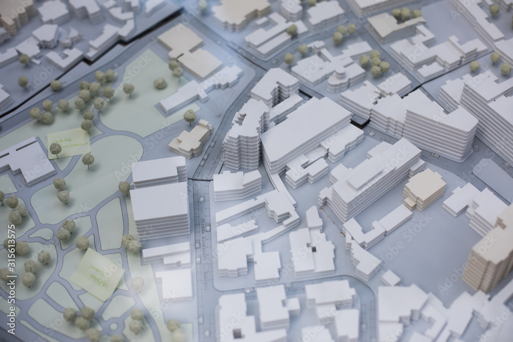 Scale model for an office district Stock Photo | Adobe Stock