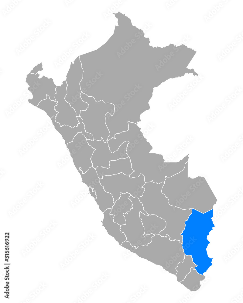 Karte von Puno in Peru Stock Vector | Adobe Stock