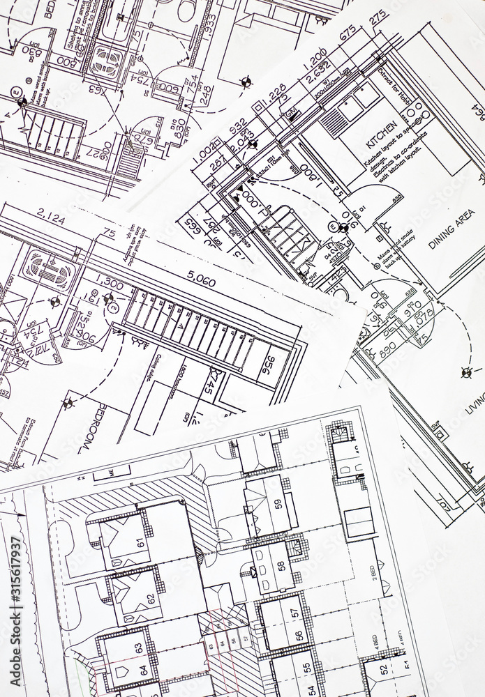 Cad Floor plans Stock Photo | Adobe Stock