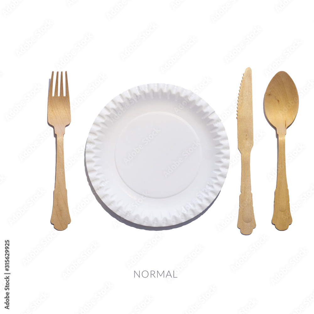 Table etiquette. Normal. Position of fork and knife on plate. Signal ...