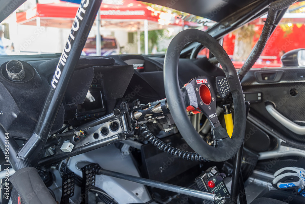 Cockpit of a race car Stock Photo | Adobe Stock