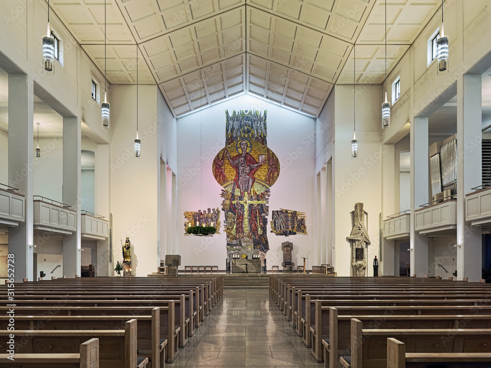 Stuttgart, Germany. Interior of Stuttgart Cathedral or St. Eberhard's ...
