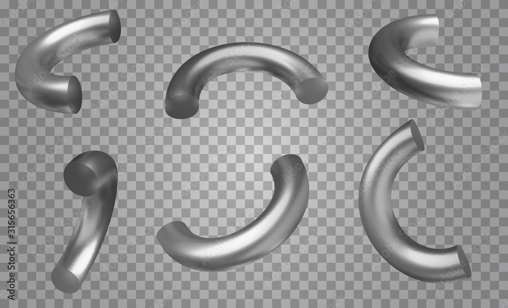 Photo & Art Print Set of metal half circle shape or arc in different ...