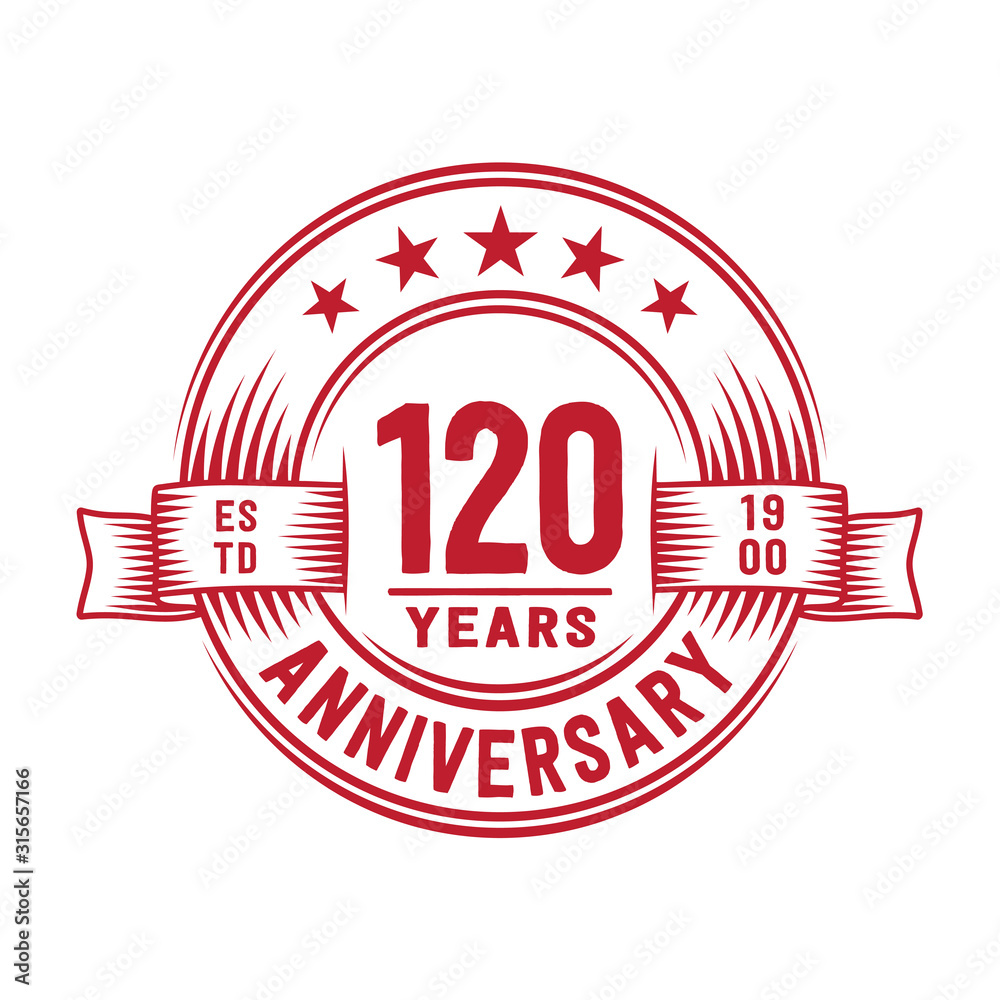 120 years logo design template. 120th anniversary vector and ...