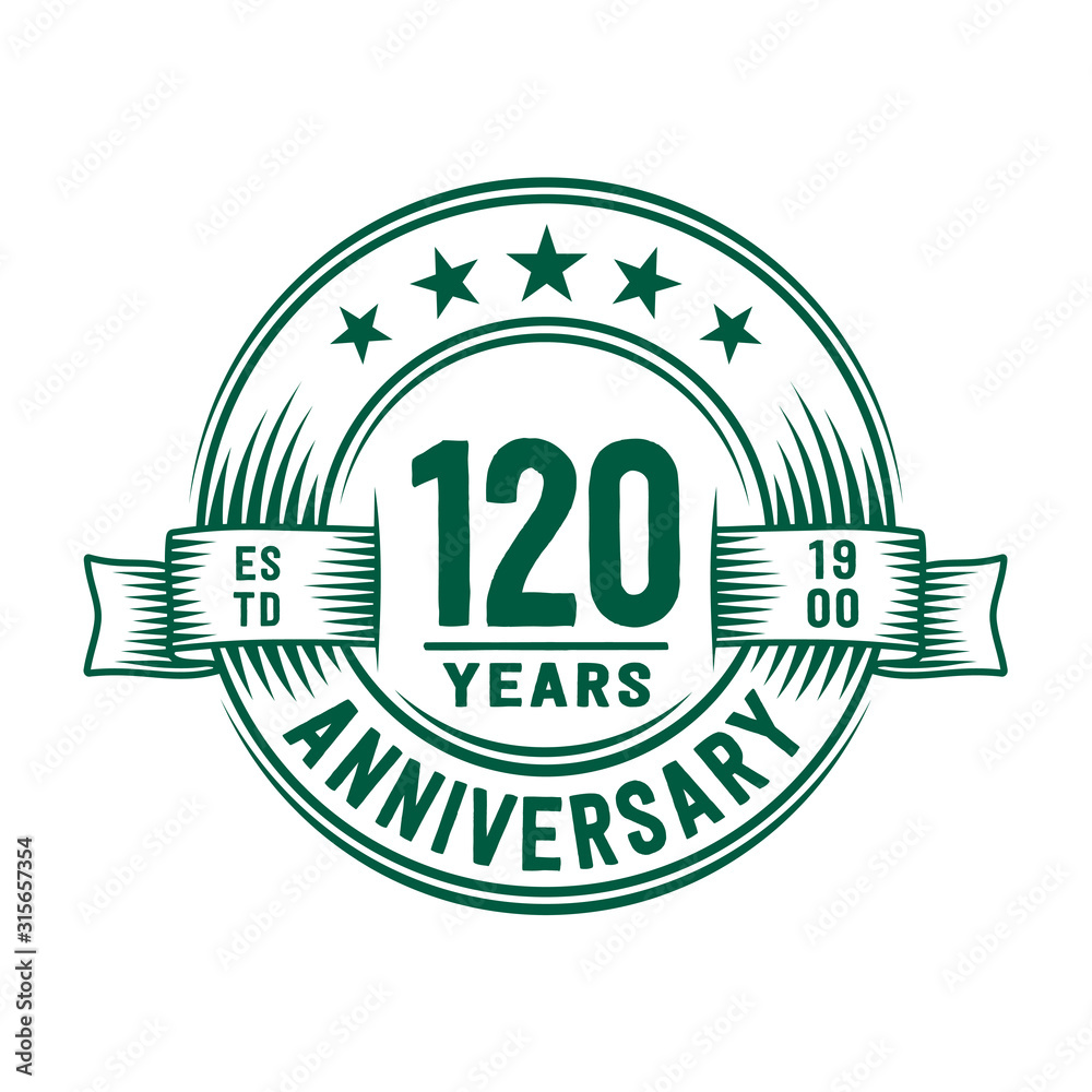 120 years logo design template. 120th anniversary vector and ...