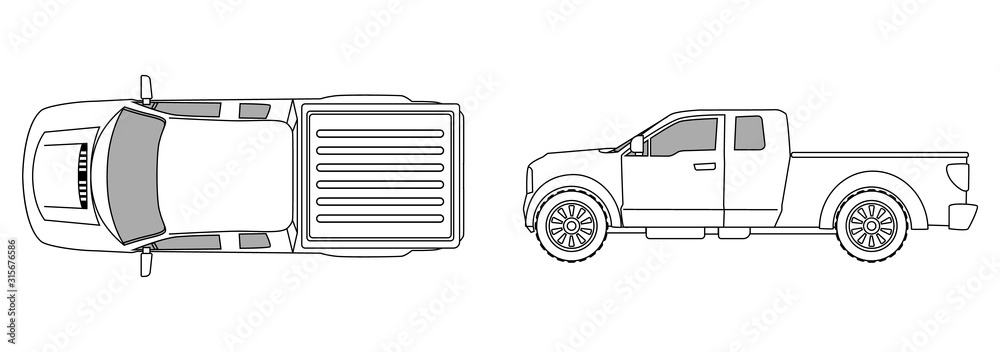 Plan View Drawing Of Pickup Trucks IDC Pickup Truck And Convertible