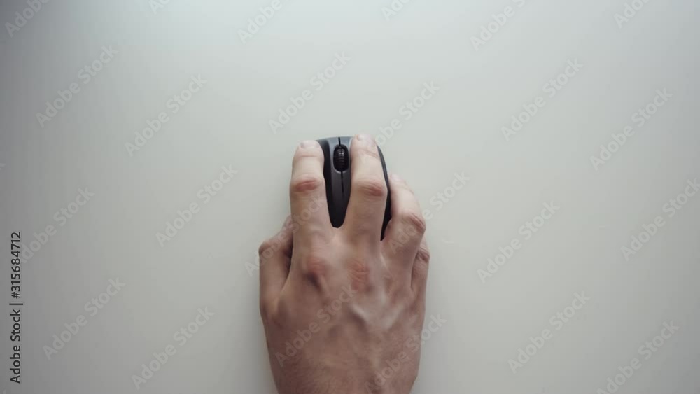 Top Overhead View of Isolated Male Hand Browsing Internet using ...