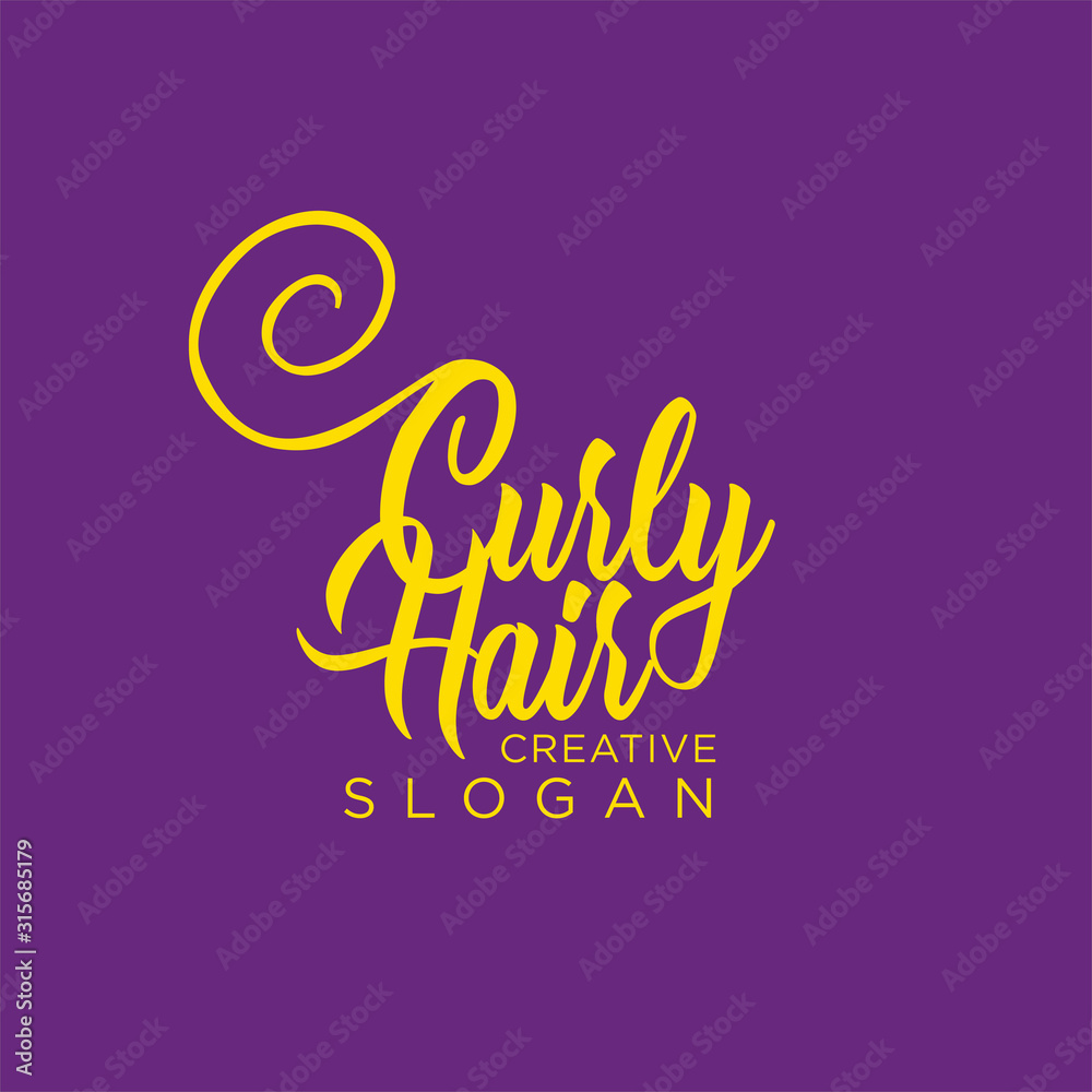 Curly Hair Logo Beauty Salon Stock Image . Curly Hair Specialists Logo ...
