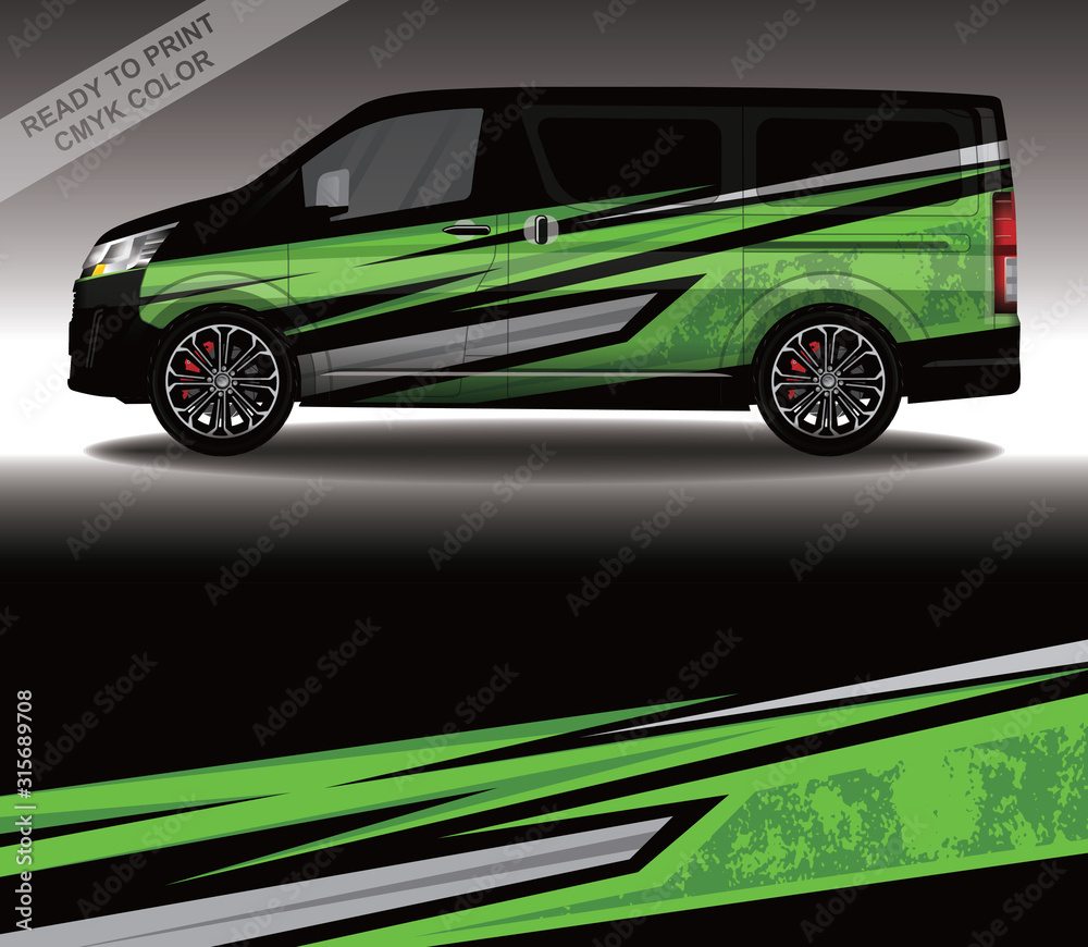 Car wrap decal design vector, custom livery race rally car vehicle ...