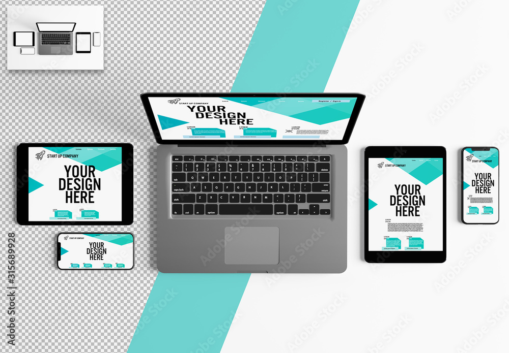 Various Digital Devices Mockup Stock Template | Adobe Stock