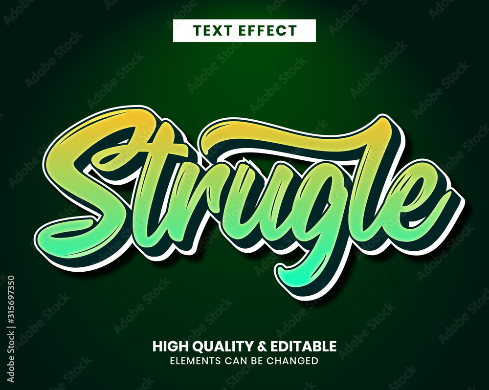 Vibrant color script font editable text effect Stock Vector | Adobe Stock