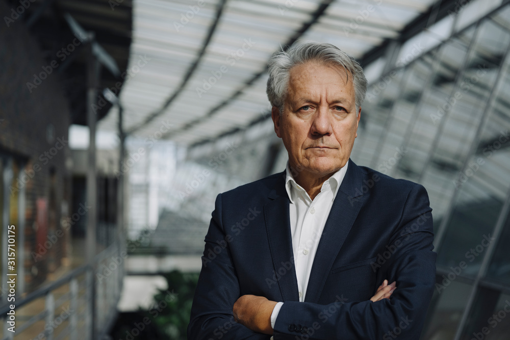 Portrait of a serious senior businessman in office Stock Photo | Adobe ...