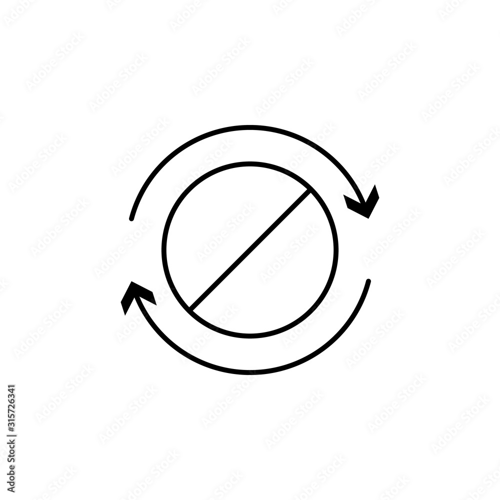 Vetor de shapes and symbols, circular arrows, cancel, prohibition line ...