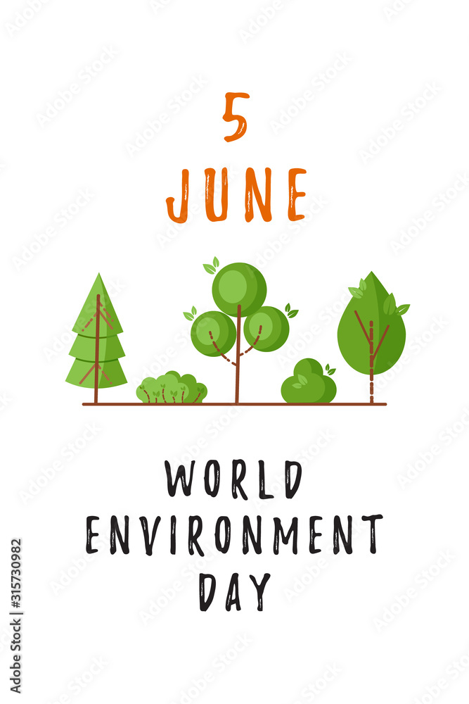 World environment day concept with green trees. Vertical design for web ...