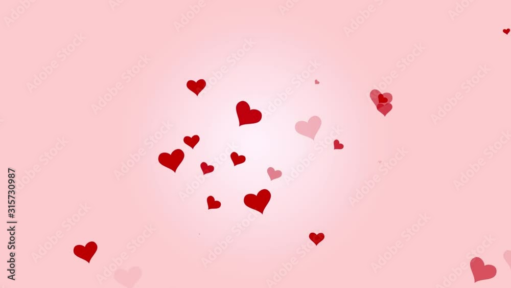 Motion background of red hearts flying on pink background Stock Video ...