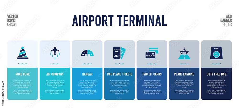 web banner design with airport terminal concept elements. Stock Vector ...