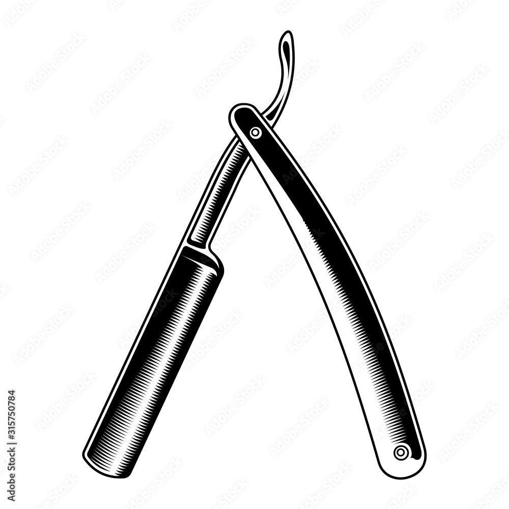 Straight razor isolated vector illustration on white background ...