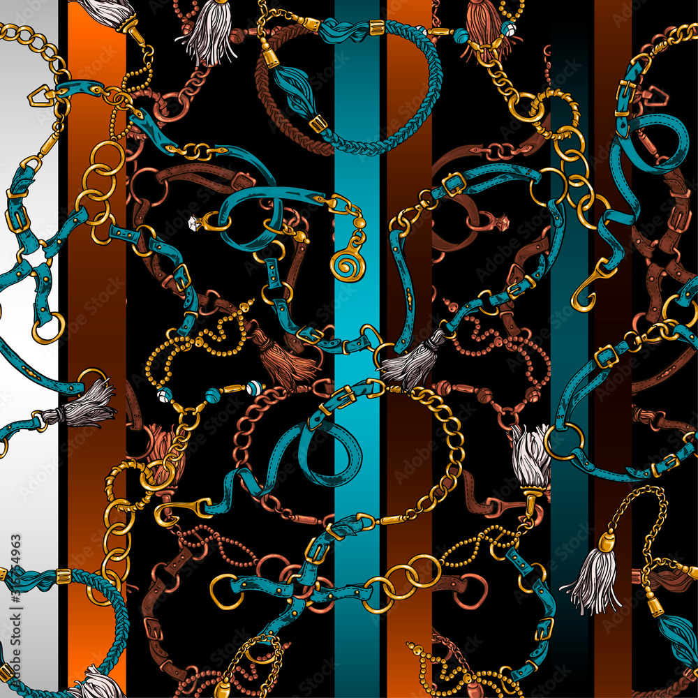 Seamless texture in the style of the 80s from belts and chains Stock ...