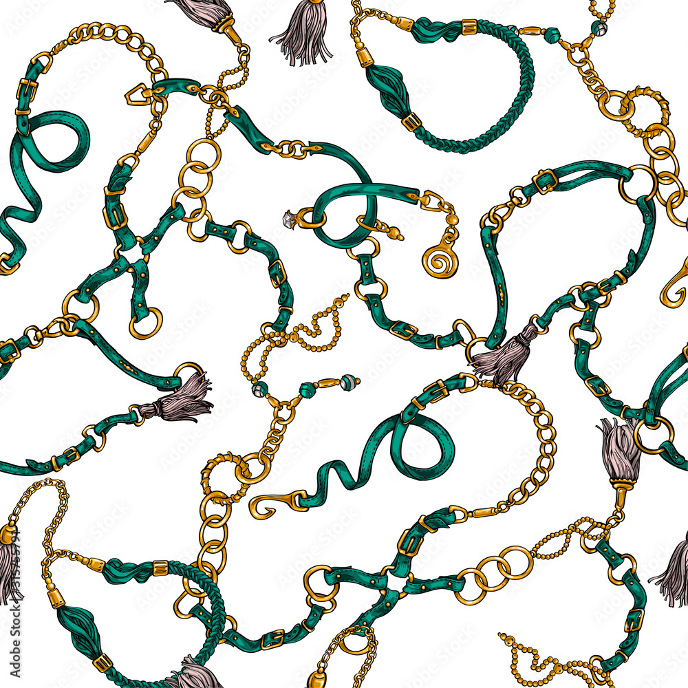 Seamless texture in the style of the 80s from belts and chains Stock ...