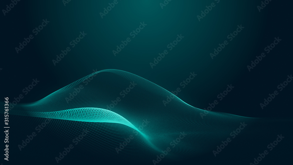 Dot green wave light screen gradient texture background. Abstract ...