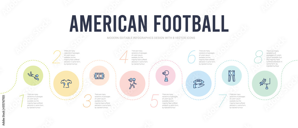 american football concept infographic design template. included ...