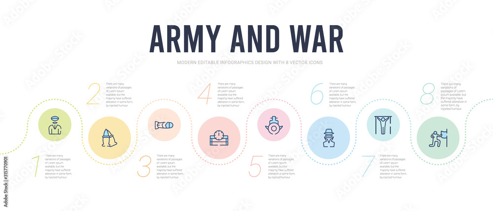 army and war concept infographic design template. included patriot ...