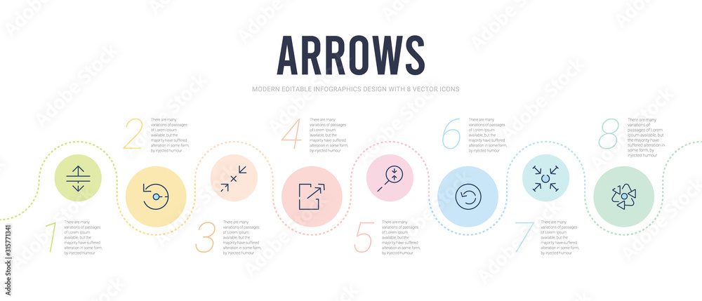Vetor de arrows concept infographic design template. included three ... Vetor de arrows concept infographic design template. included three ...