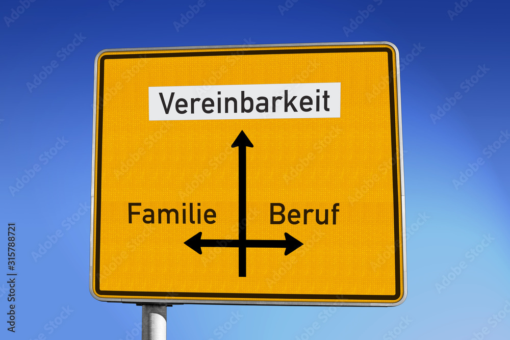 Wegweiser, Familie, Beruf, Vereinbarkeit Stock Photo | Adobe Stock Wegweiser, Familie, Beruf, Vereinbarkeit Stock Photo | Adobe Stock