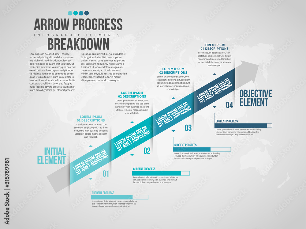 Arrow Progress Breakdown Infographic Stock Vector | Adobe Stock