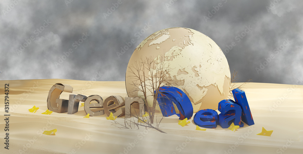 Green Deal desert design and planet earth. elements of this image ...