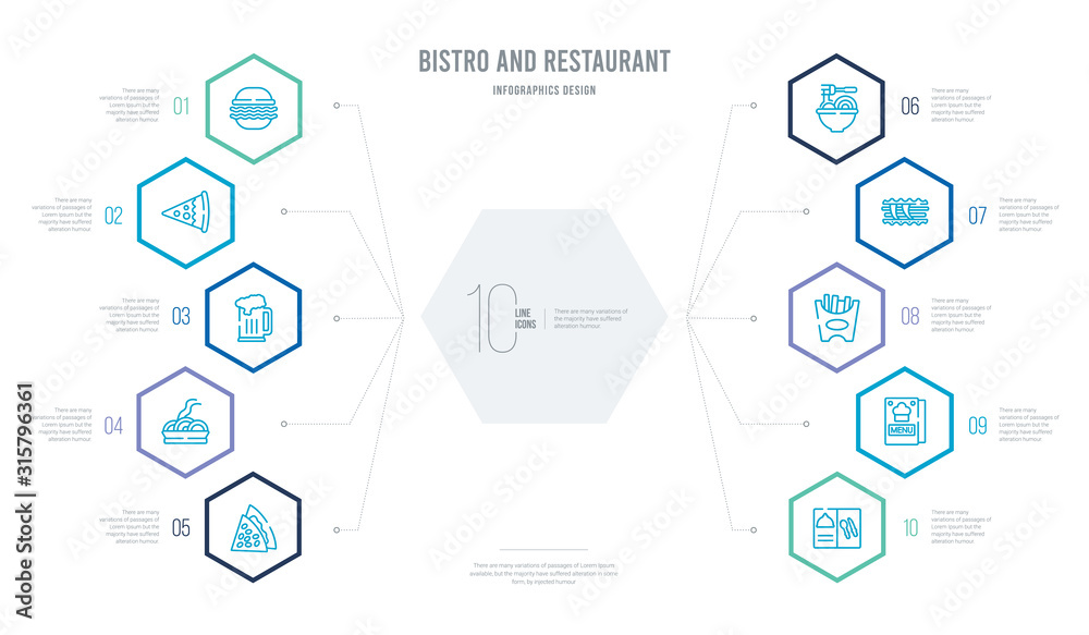 bistro and restaurant concept business infographic design with 10 ...