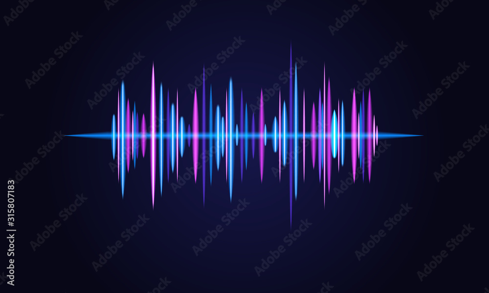 Soundwave vector abstract background. Music radio wave. Sign of audio ...