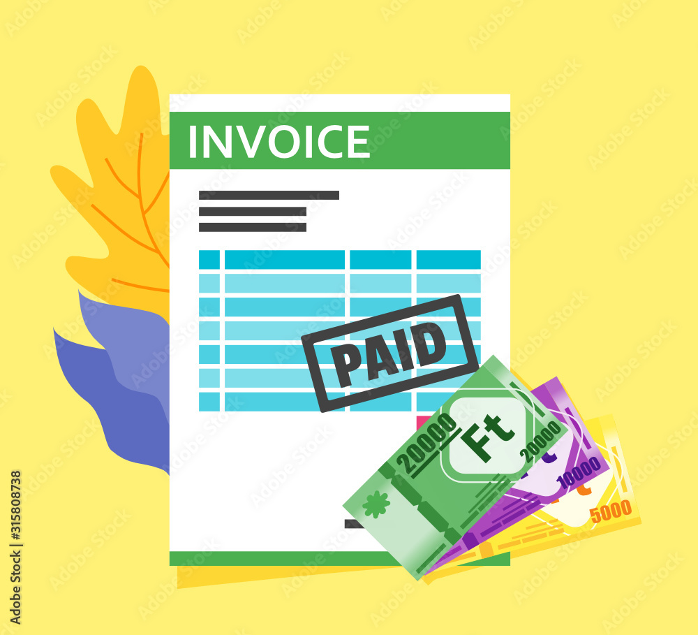 Bill Receipt or Invoice Payment using Hungarian Forint Money vector ...