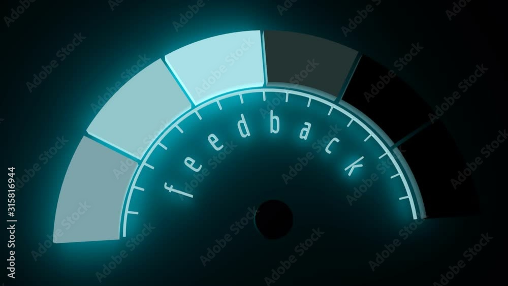 Feedback neon shine level scale. The measuring device icon. Sign ...