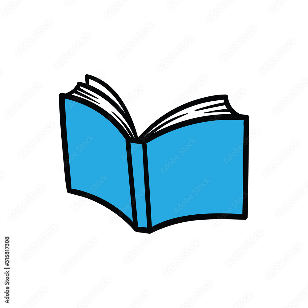 Cartoon Blue Book Vector Illustration Stock Vector | Adobe Stock