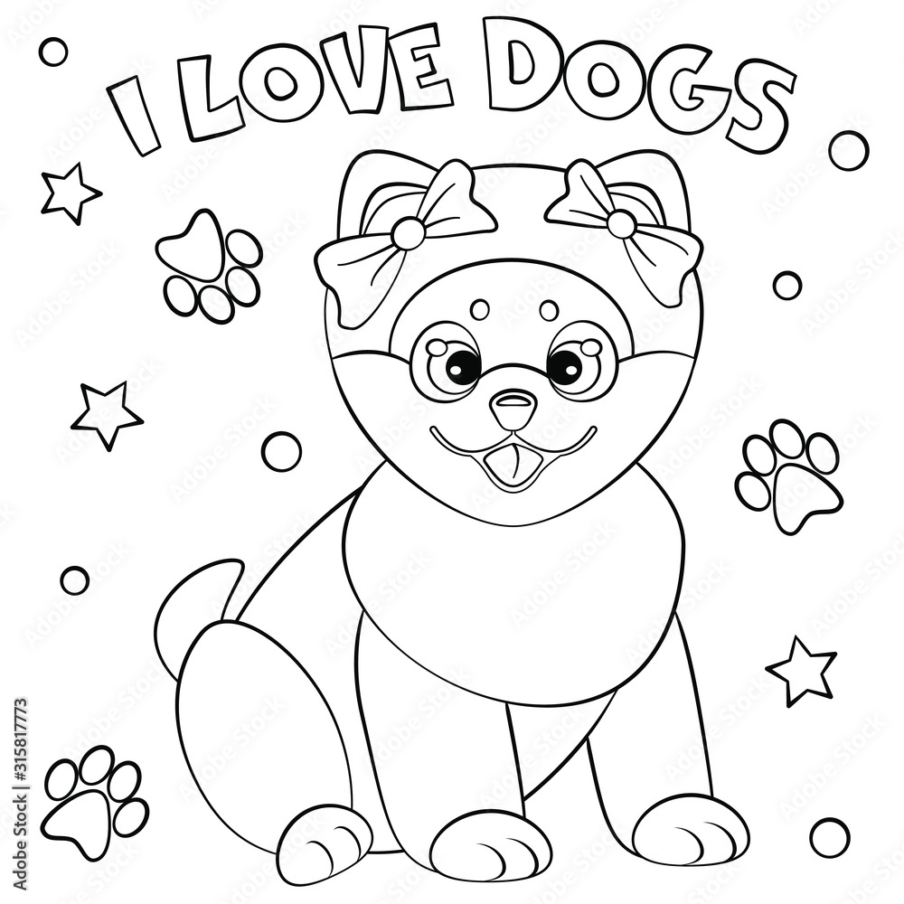 Cute Puppy Love Coloring Pages