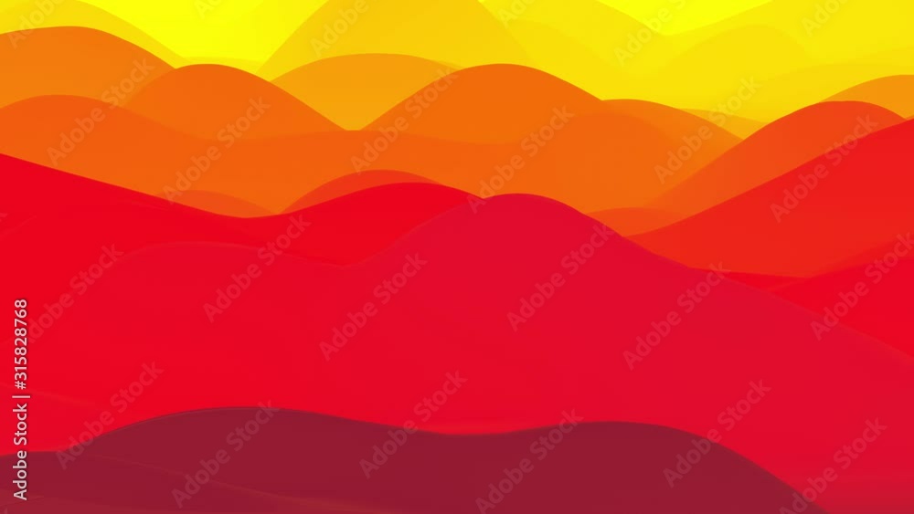 Vidéo Stock 4k seamless loop, abstract fluid red yellow gradients, inner glow wavy surface ...