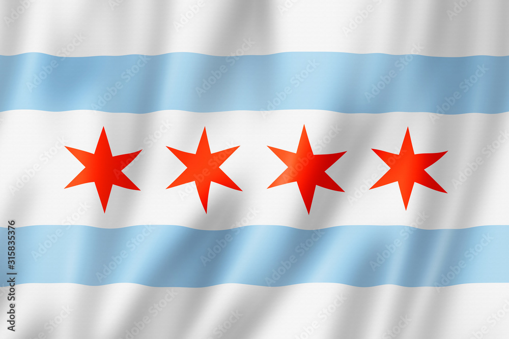 Chicago Flag Graffiti
