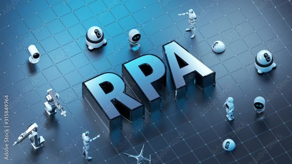 Various robot, cyborg, Explain robotic process automation concept with ...