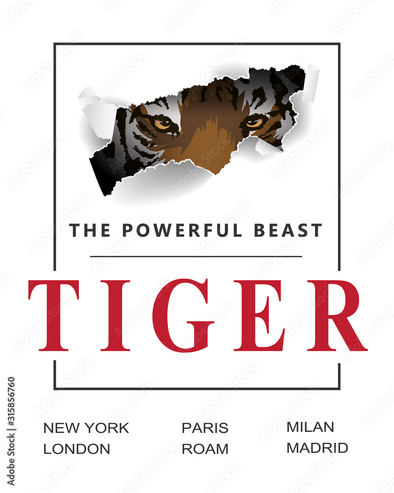 Tiger slogan vector Stock Vector | Adobe Stock