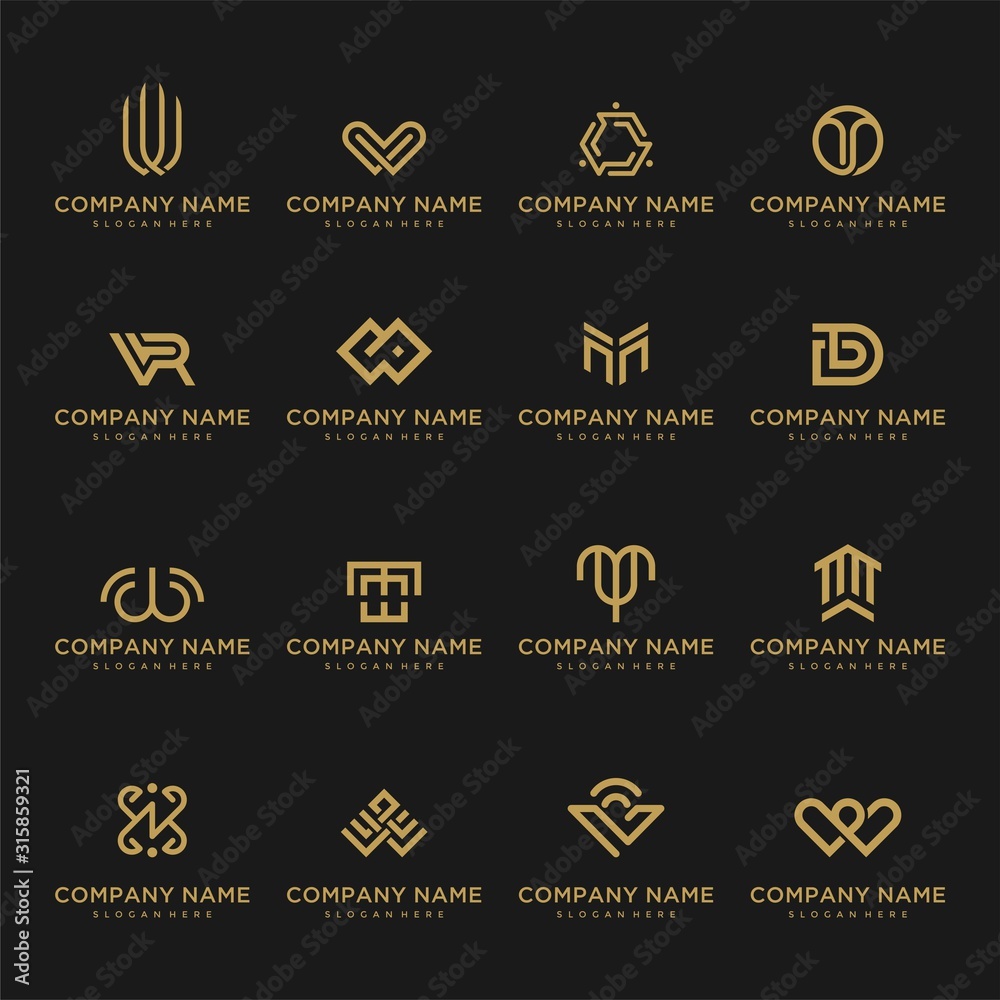 Set of premium vector logo initials. Beautiful Logotype design for ...